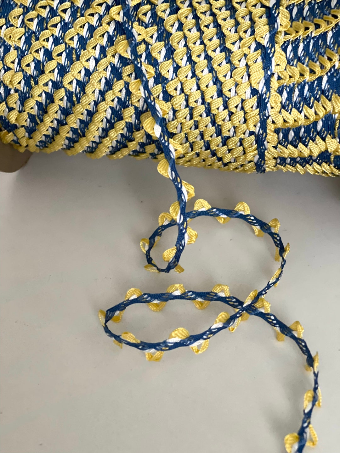 2 YARDS Vintage Ric Rac Edge Chain Knit Trim, Passementrie, Doll Trim ...