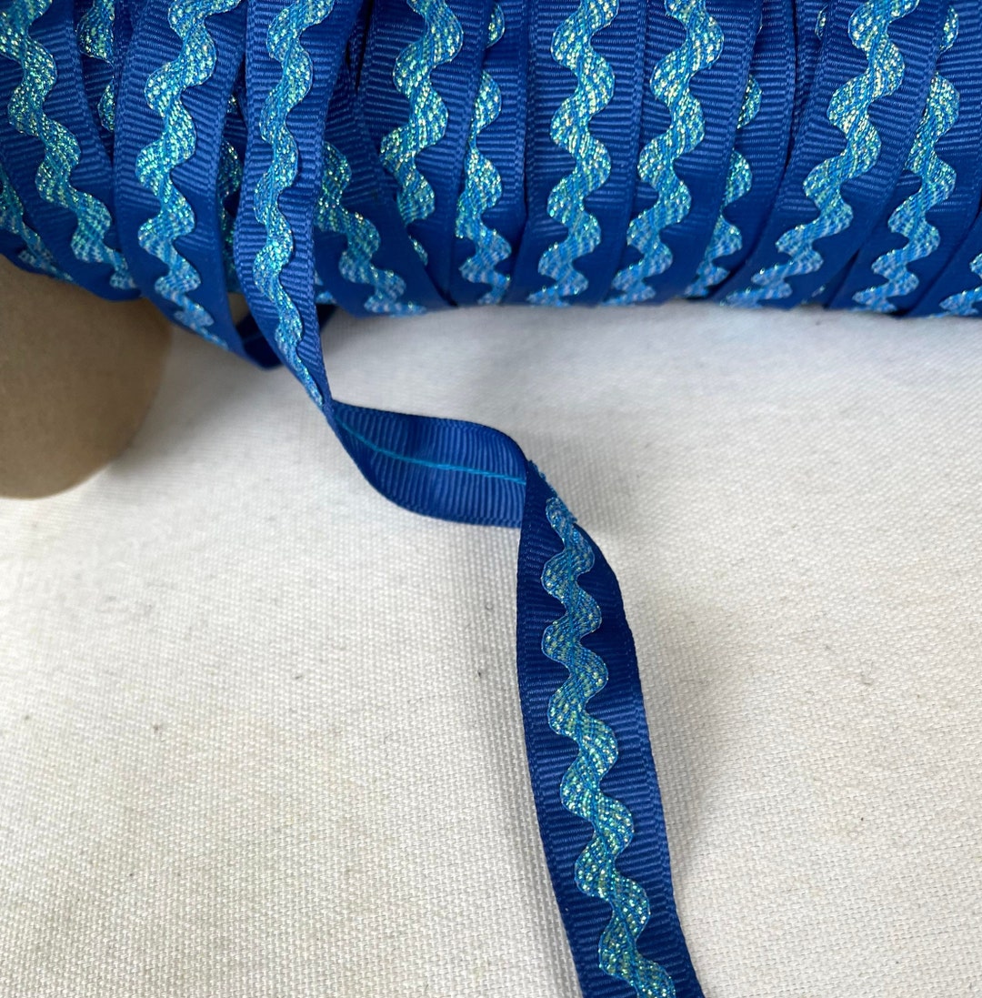 5/8" Vintage Novlety Glitter Shimmer Ric Rac Sew on Poly Grosgrain Ric ...