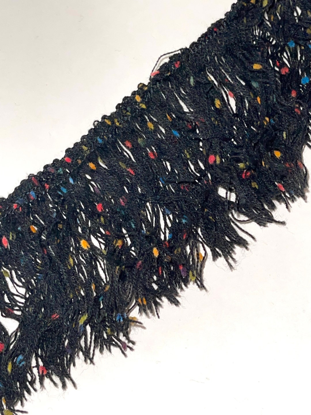 3" Vintage Funfetti Polka Dot Black Fringe Tassel Festival Novelty ...