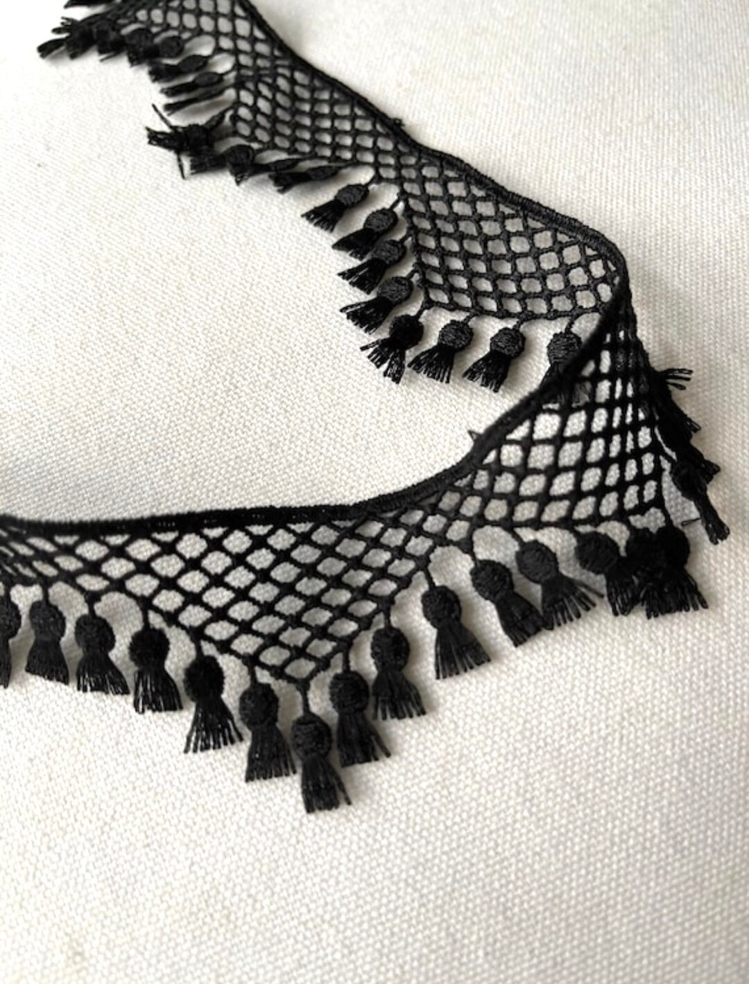 Tassel Fringe Decorative Venise Fish Net Lattice Scallop Drop Tassel ...