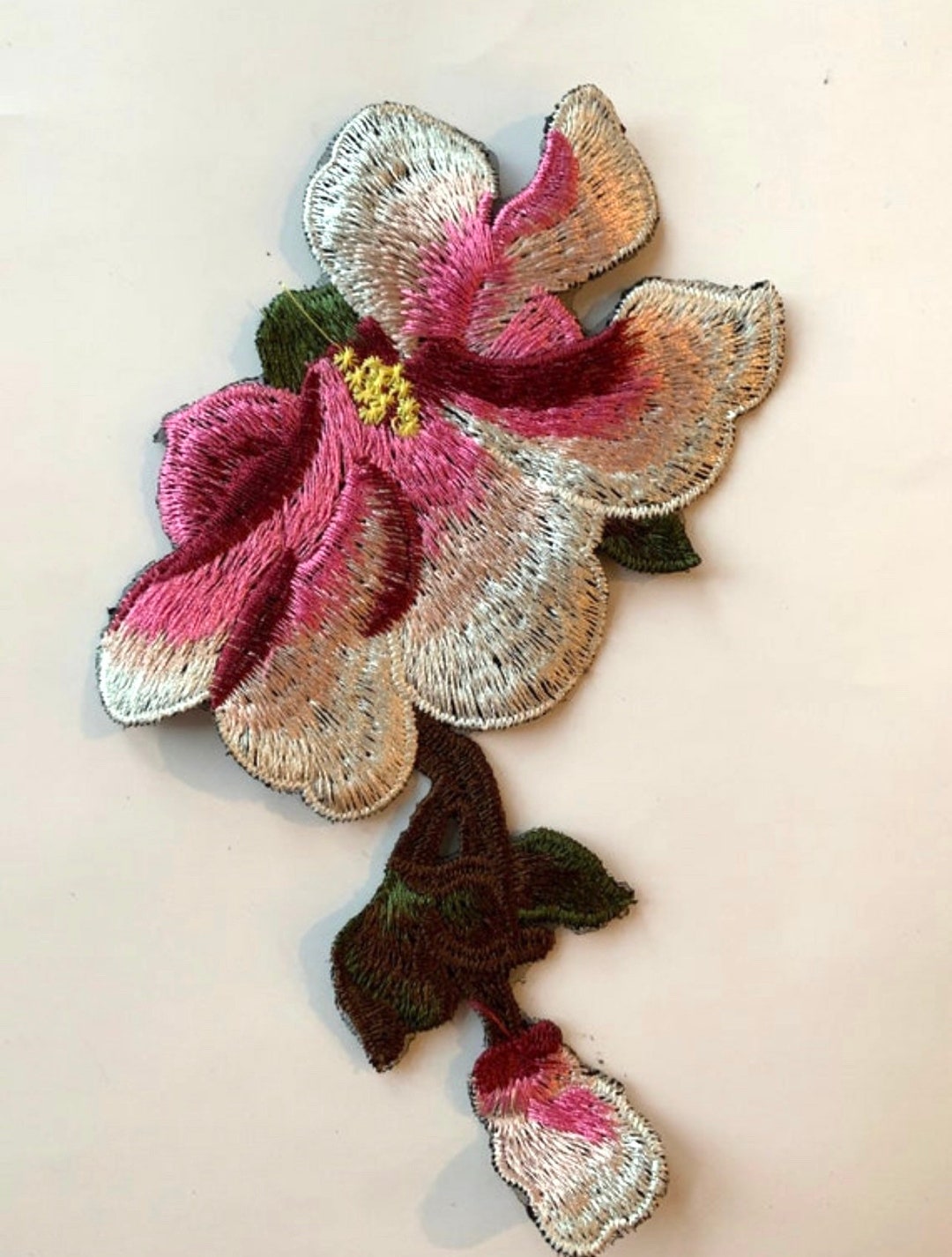 Embroidered Rose Floral Patch Large Sew on Patch Soft Applique' - Etsy