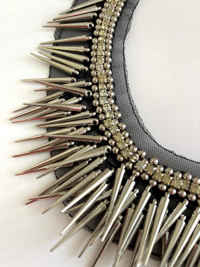 Silver Spikesrhinestone Silver Beads Silver Spiked Edgy - Etsy