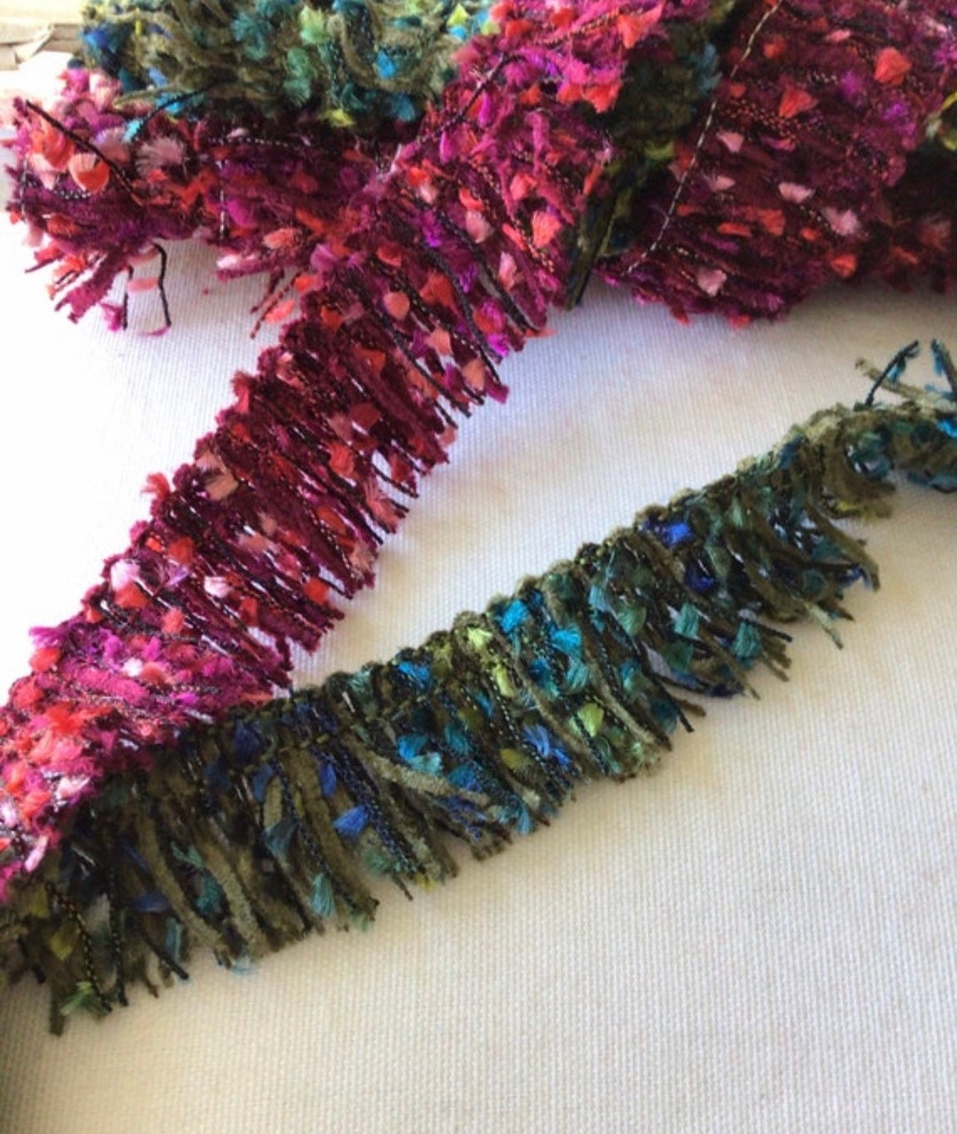 Vintage Chenille Funfetti Soft Plush Knit Fringe Feather , Shaggy Fun ...