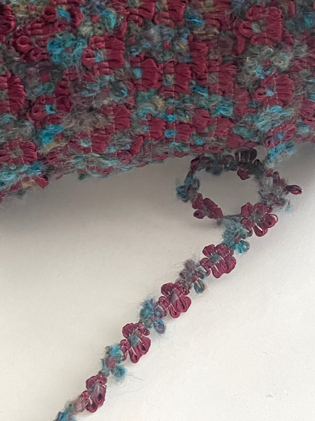 Vintage Floral Funfetti Grey / Satin Wine / Turquoise Daisy Chain ...