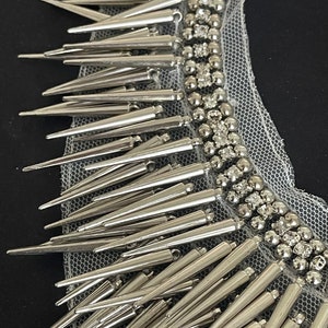 Silver Spikes,rhinestone, Silver Beads, Silver Spiked Edgy, Bold ...