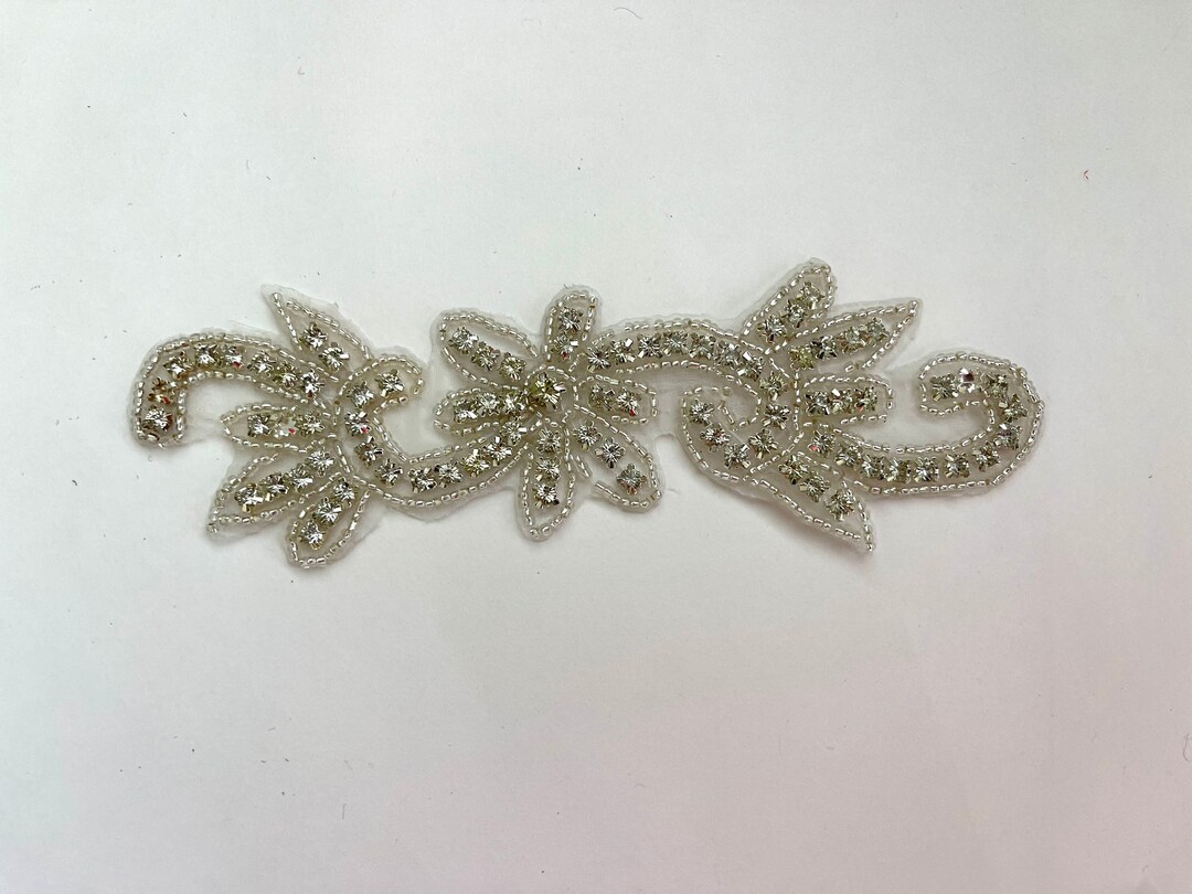 Rhinestone Jewel Applique, Bridal Applique, 1-pc, Bridal Applique ...