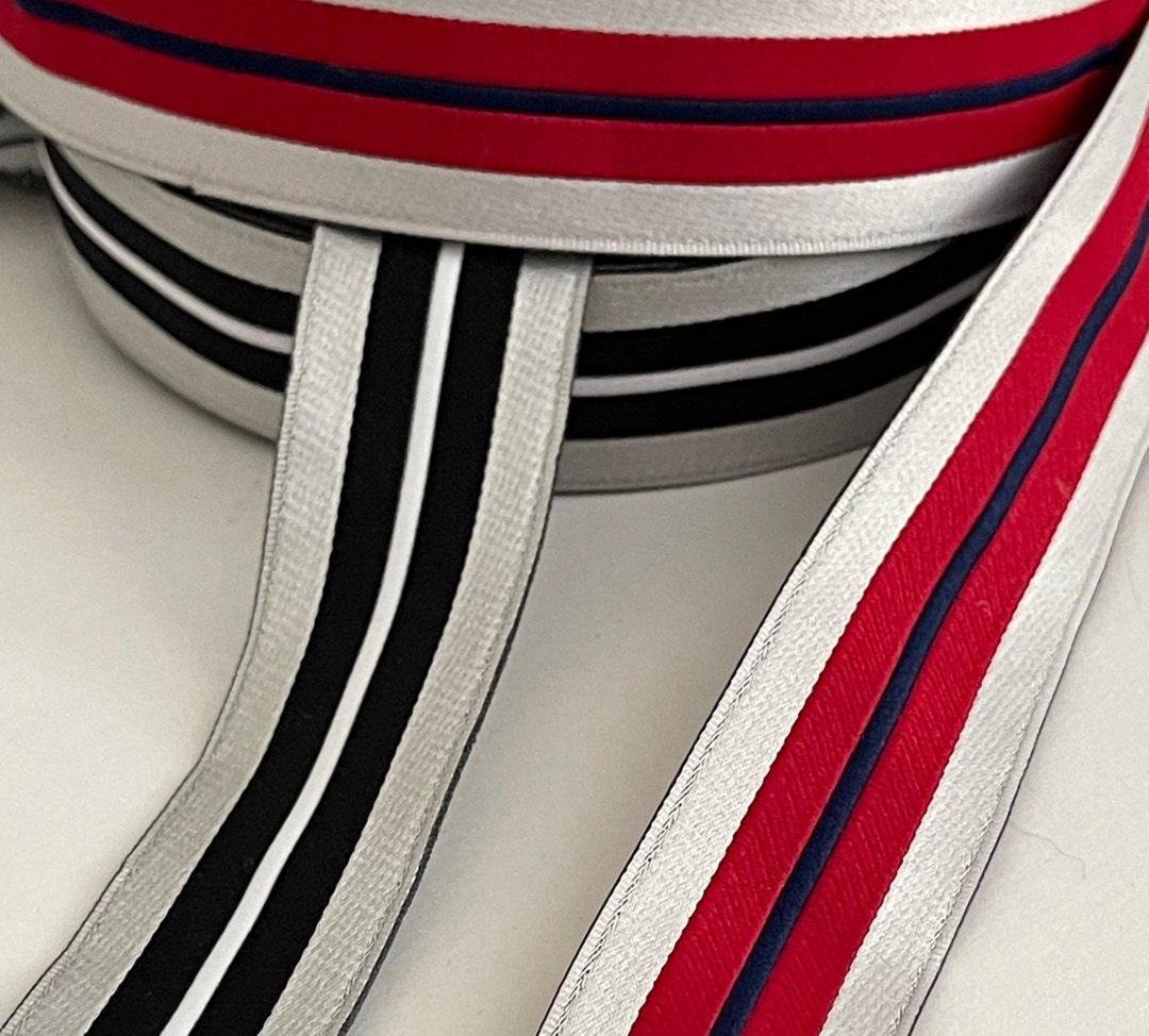 VINTAGE Multi Stripe Tape, Matte Silver Nautical Sporty Stripe Multi ...