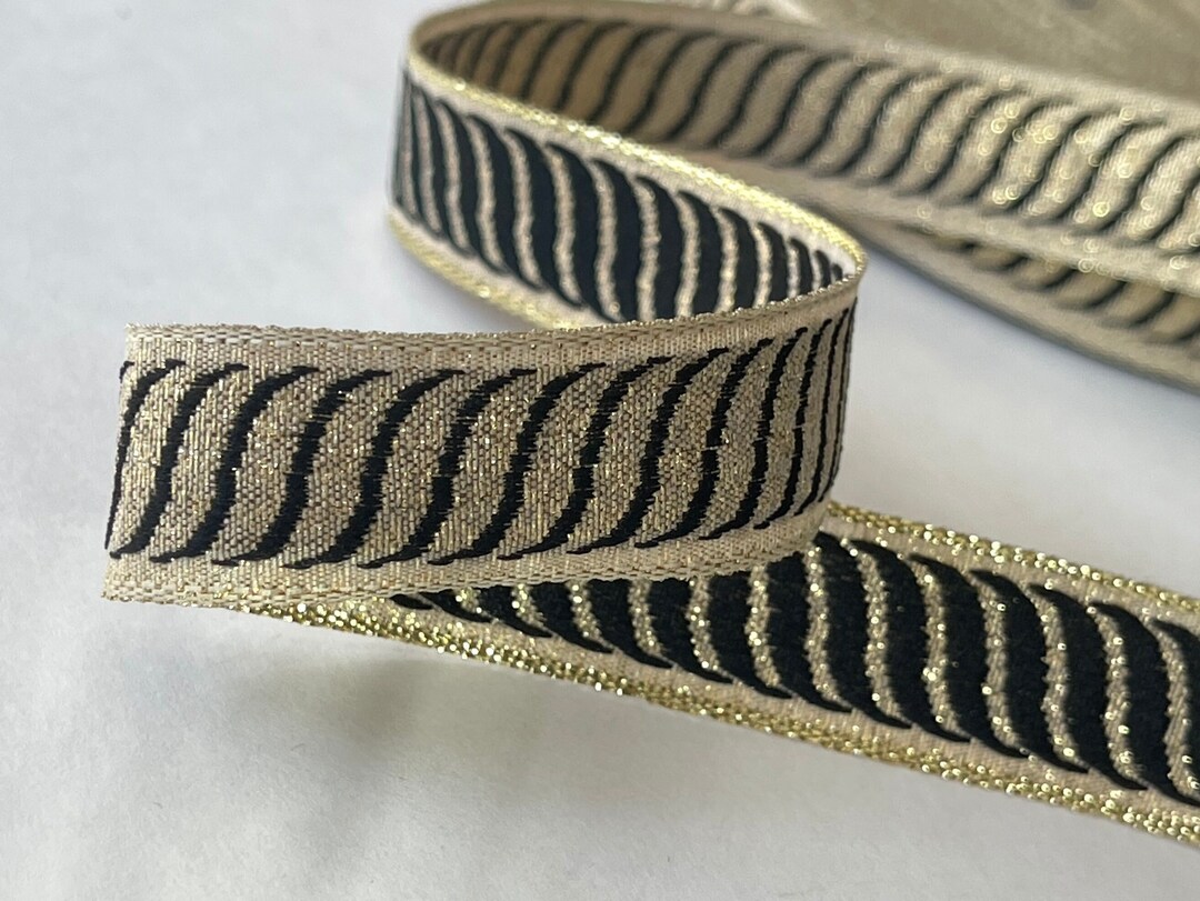 Vintage Metallic Gold/black Ethnic, Abstract Metallic Antique Gold ...