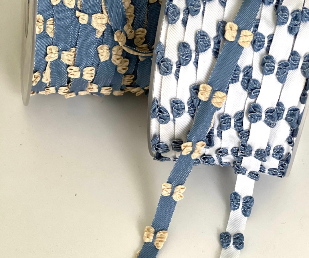 Bolero Braid Denim Vintage Novelty Ribbon Braid White Bow Trim Tape ...