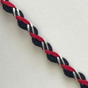 3 YARDS Red/black/white Multi Flat Vintage Braid, Reversible Novelty ...