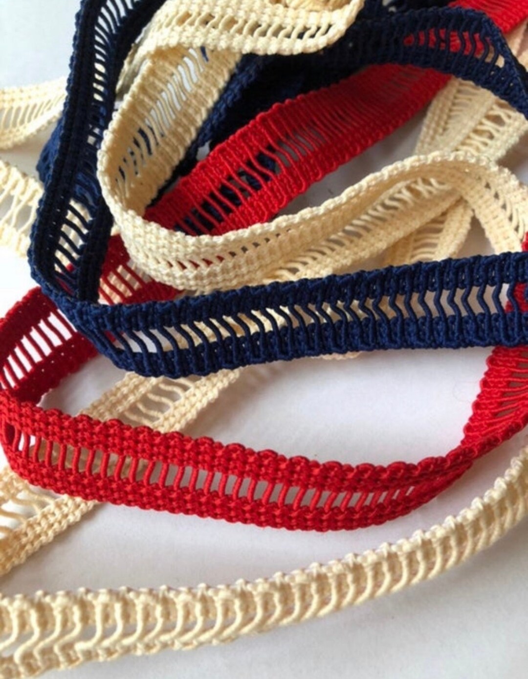 2 YARDS Elastic Illusion Step Ladder Mesh Stretch Elastic Reversible ...