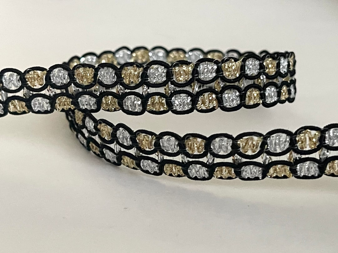 Vintage French Metallic Glittery Gimp Braid Trim|french Gimp Braided ...