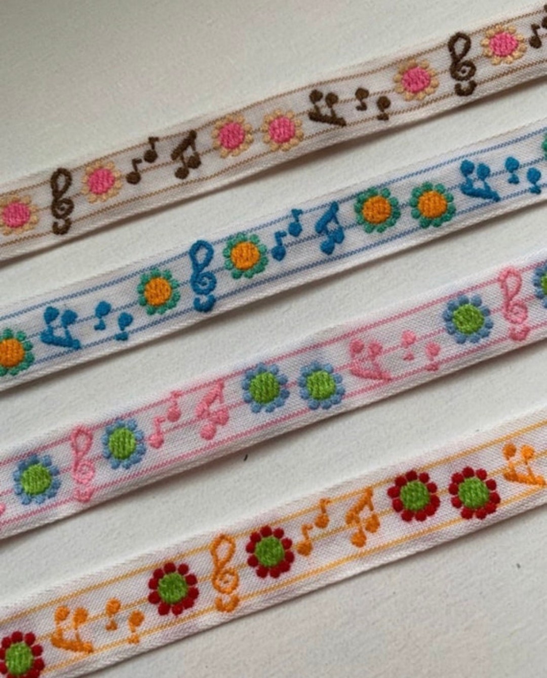 Vintage Music, Notes, Symphony Novelty Floral Woven Jacquard Bright Fun ...