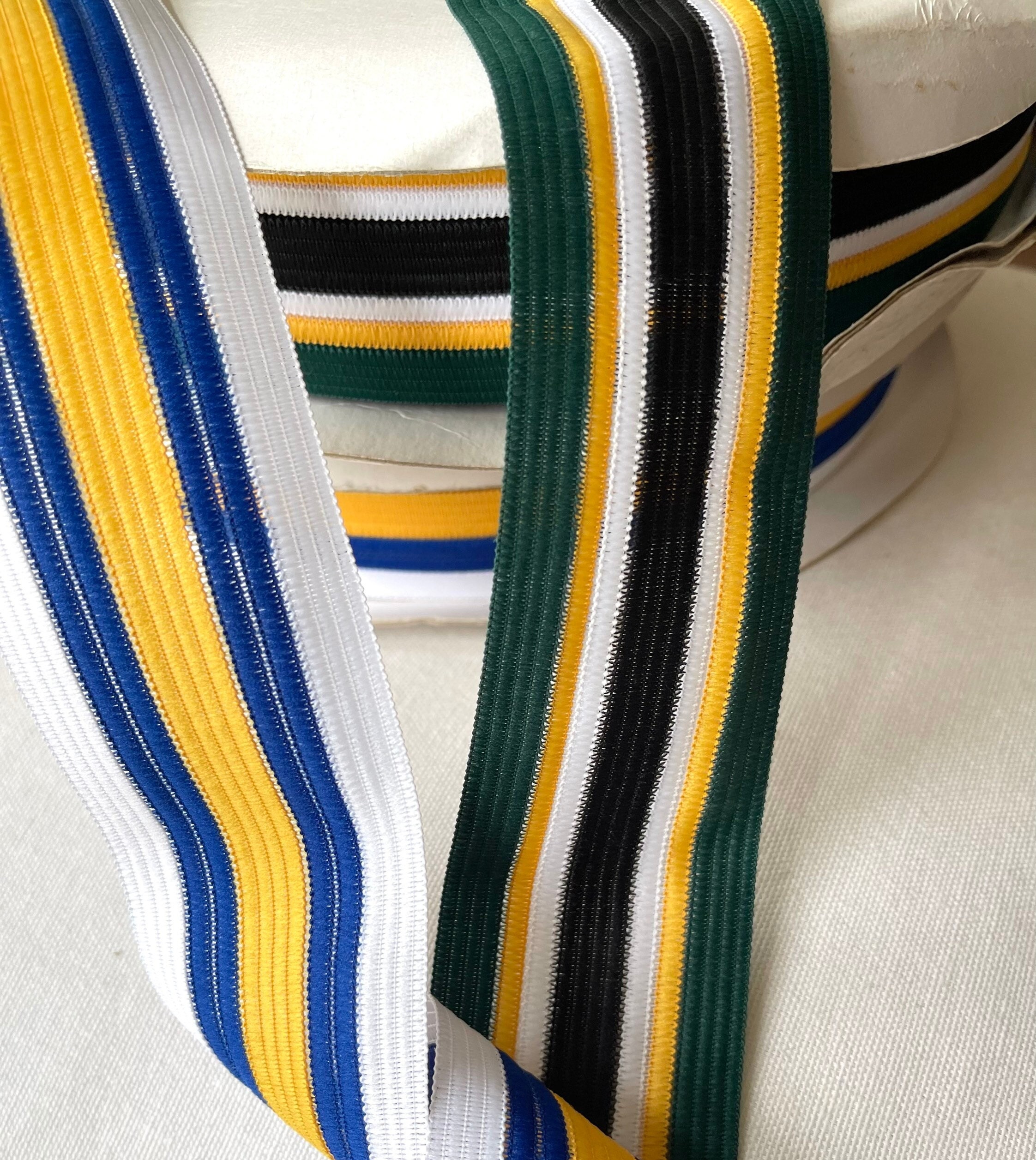 2" Grosgrain Trim Reversible Multi Stripe Woven Grosgrain Ribbon Sporty ...
