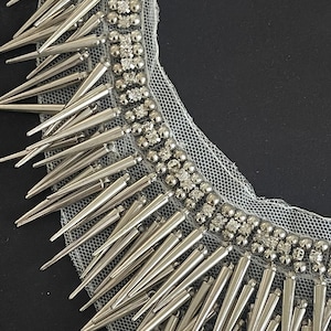 Silver Spikes,rhinestone, Silver Beads, Silver Spiked Edgy, Bold ...