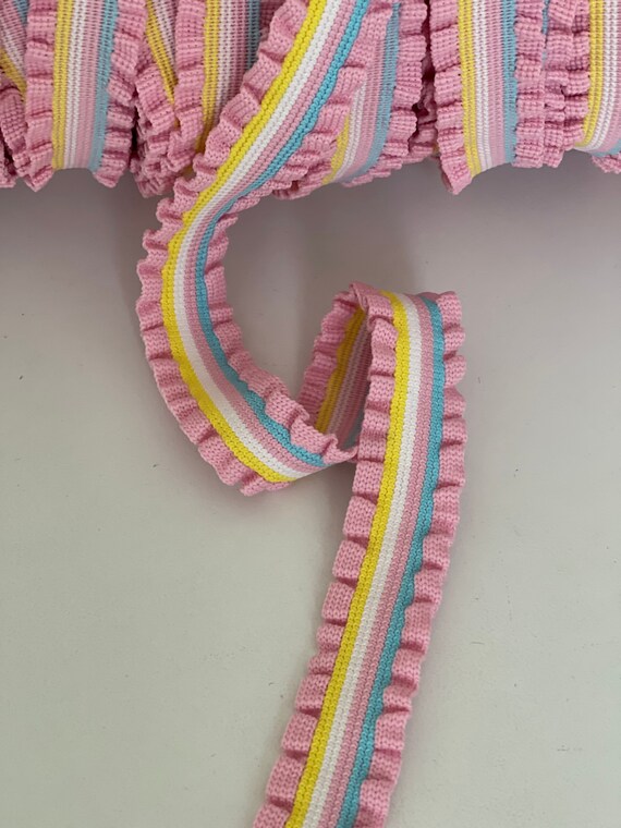 1 Vintage Ruffled Double Edge Soft Stretch Striped - Etsy