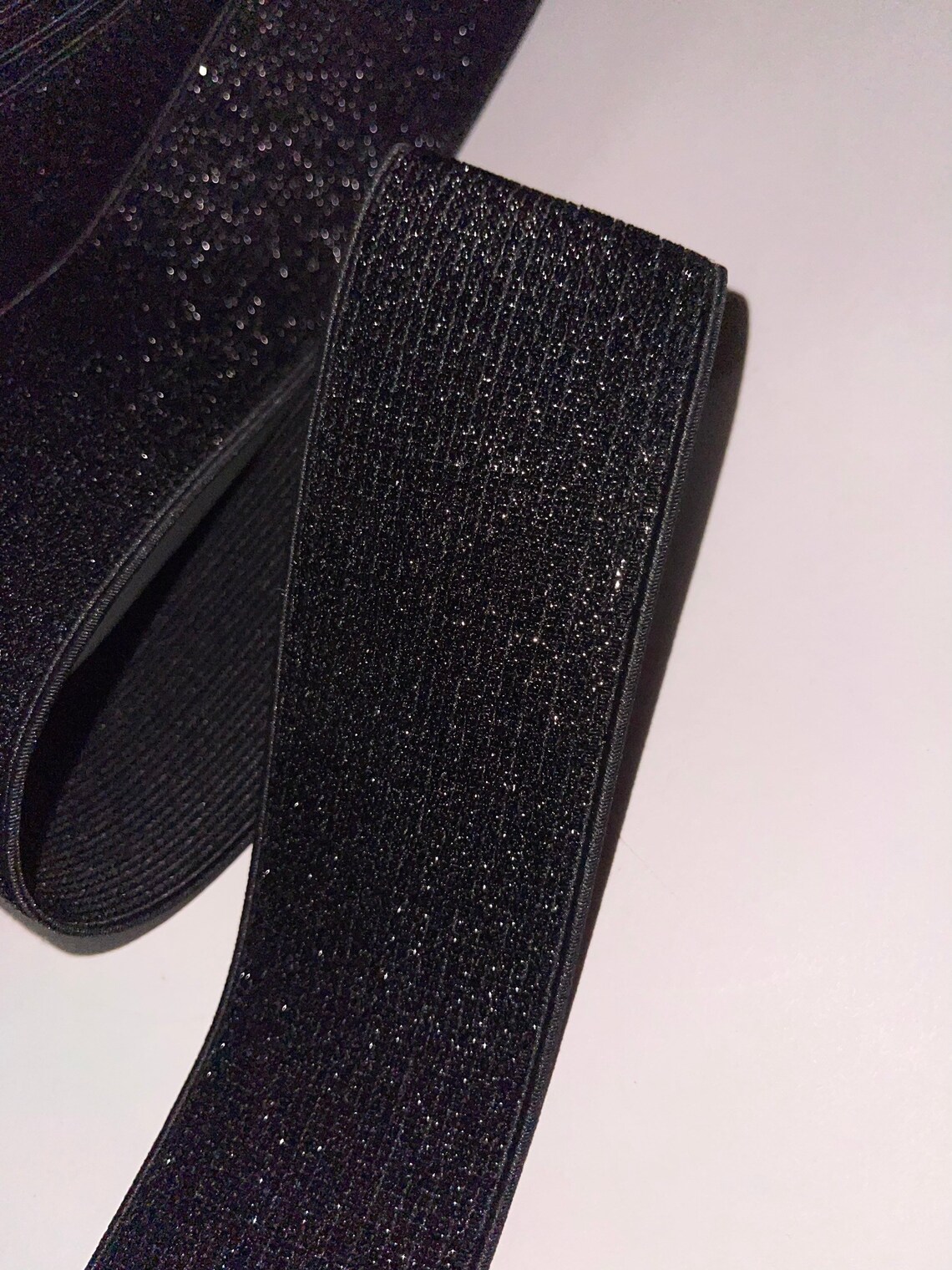 Elastic Stretch Black Metallic Wide Stretch Rich Shimmer Black Metallic ...