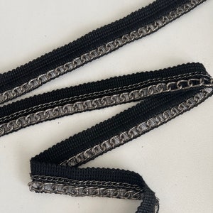 3/4" Jumbo Gunmetal Chain Edge Metal Trim, Black/gunmetal Studded Chain ...