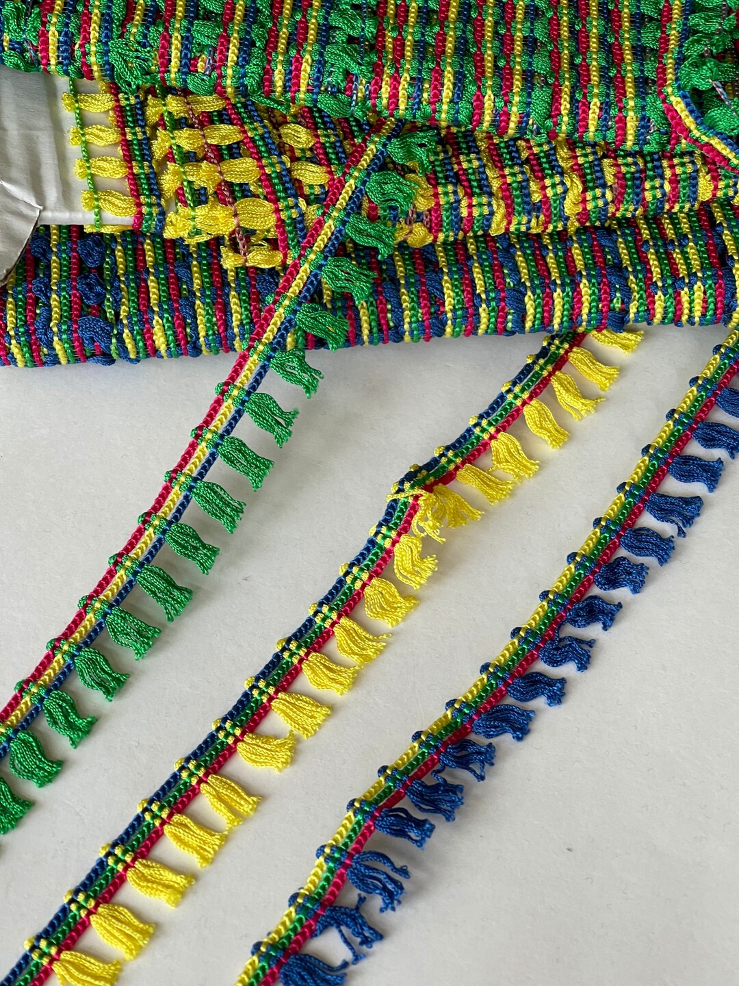 Vintage Novelty Fun Fancy Tassel Knit Novelty Fringe, Funfetti Festival ...