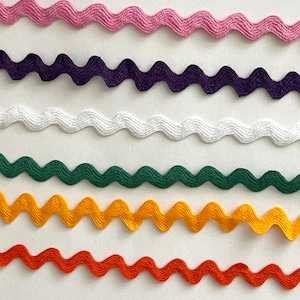10-YARDS Vintage Cotton Ric Rac Zig Zag Trim - 10 Yards - Many Colors ...