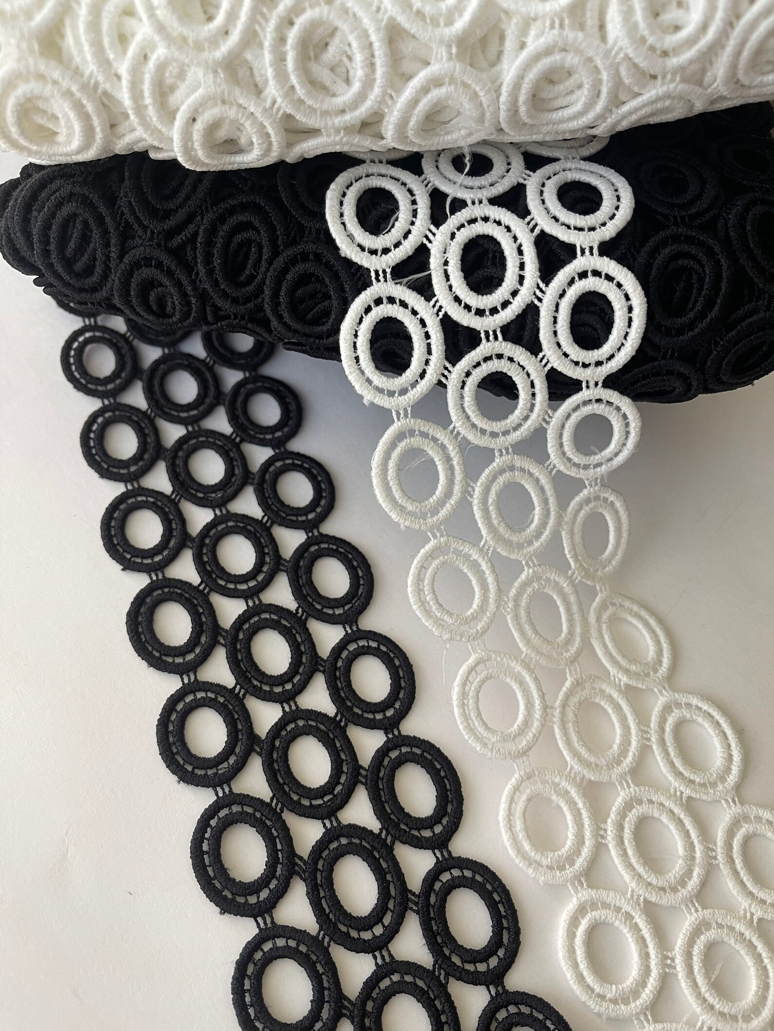 2 1/2" Geometric, Venise Lace, Circles, Loops & Loops of Wide Fancy ...