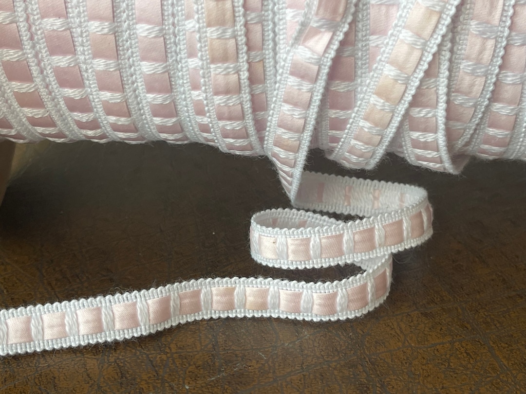 Vintage Pink Satin Ribbon Authentic Cotton Lace Pull Thru Valentine ...