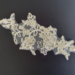 Antique Metallic Gold, Floral Embroidered Patch, Bridal Patch, Soft ...