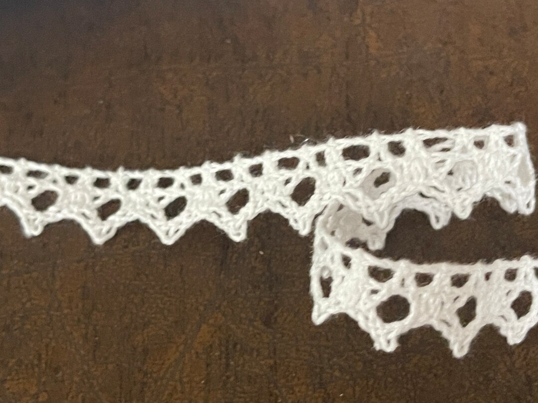 Cotton Cluny Scalloped Tear Drop Knit Lace Trimming Open Knit Floral ...