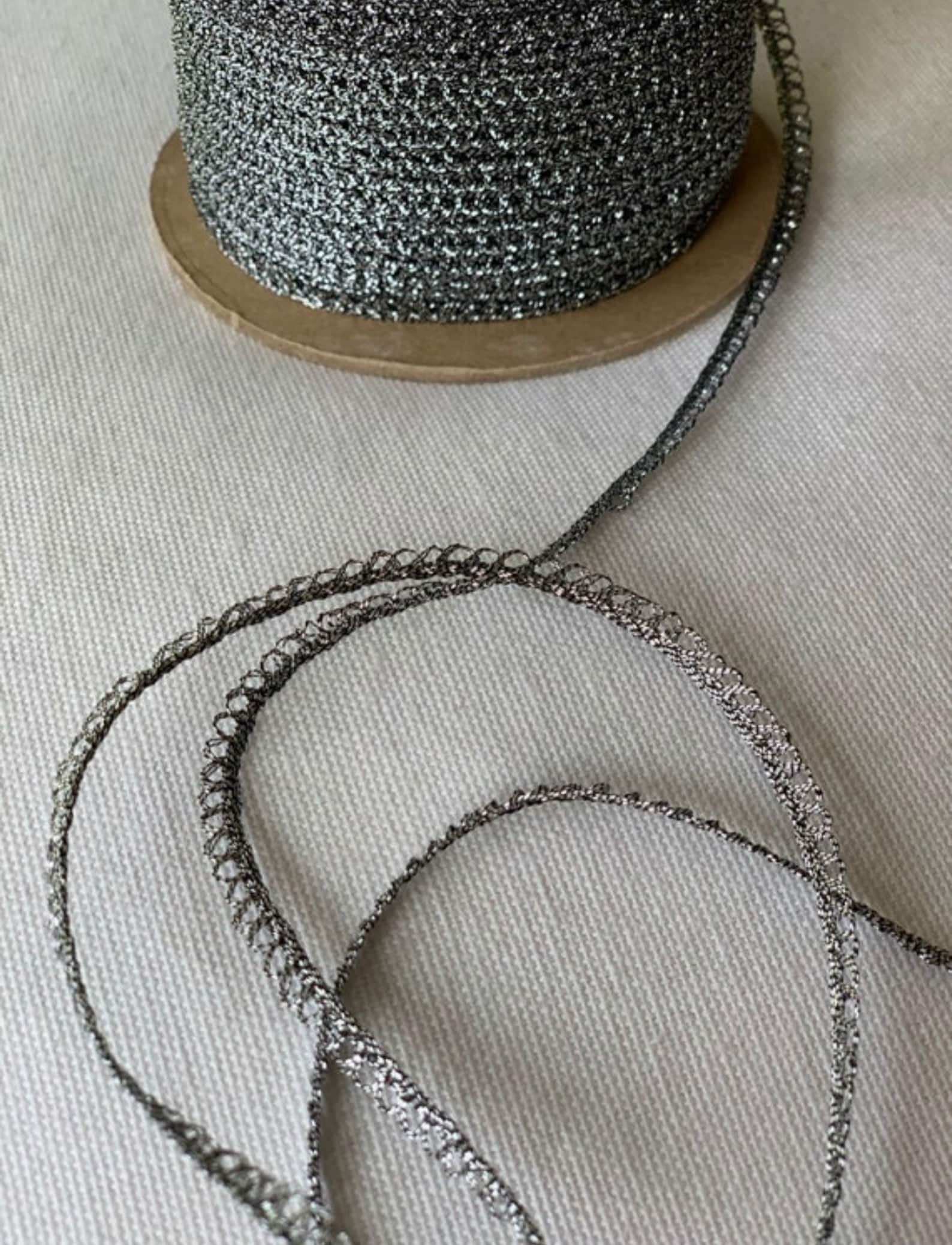 5 Yards - Antique Silver Loops of Metallic Vintage Lace, Filigree Light ...