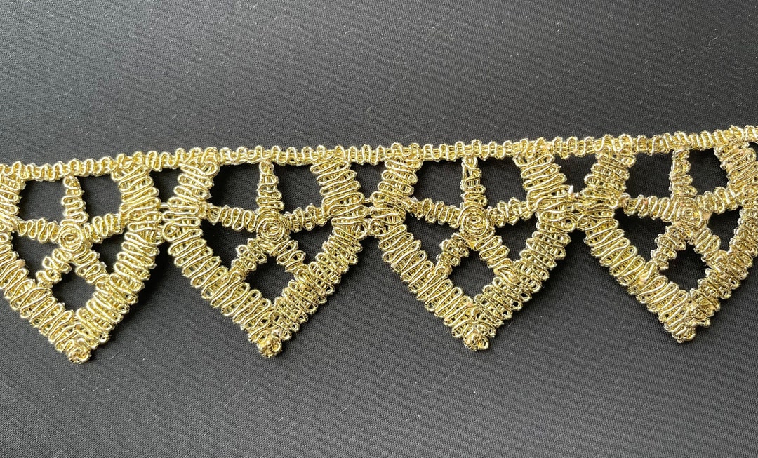 Gold Gimp Braid Scallop Drops Gold Lace, Braided Lace, Metallic Gold ...