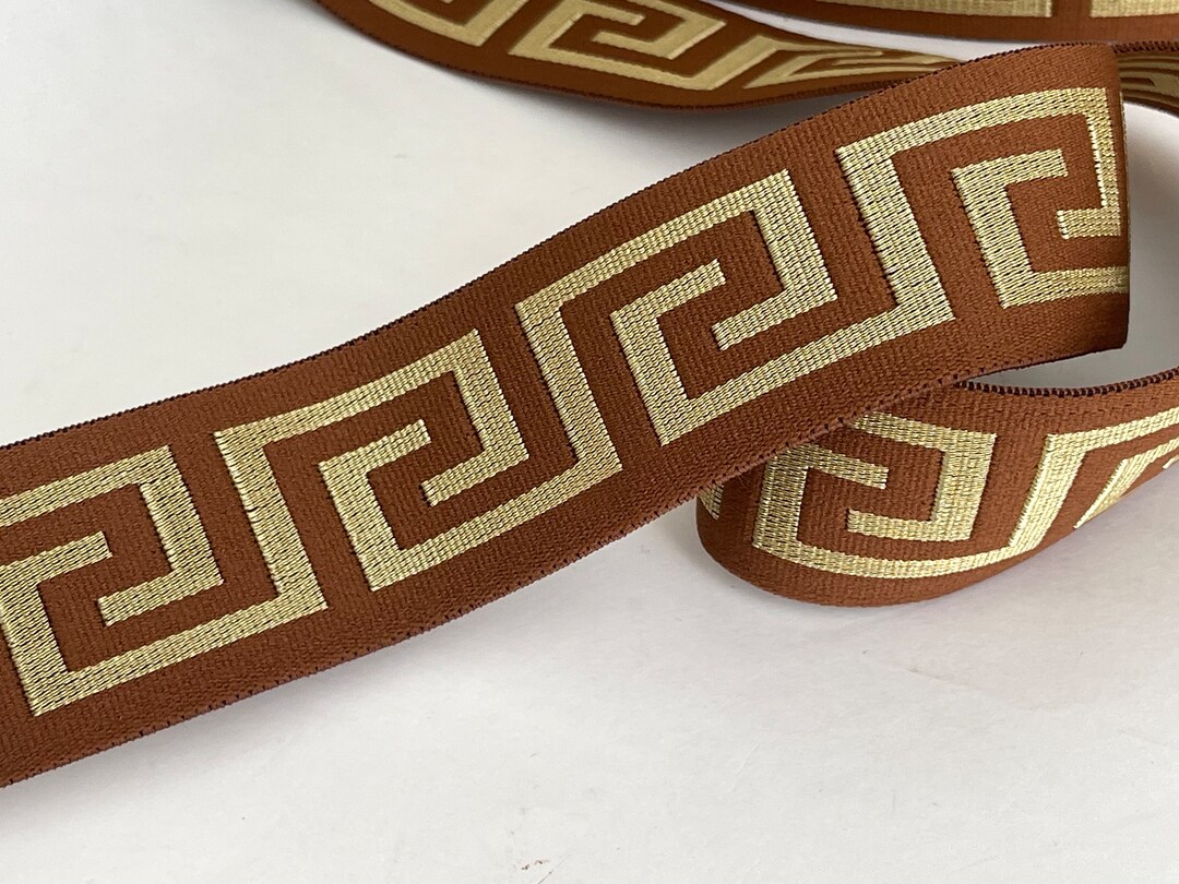 1 1/2" Stretch Greek Key Reversible Knit Elastic Geometric Ethnic ...