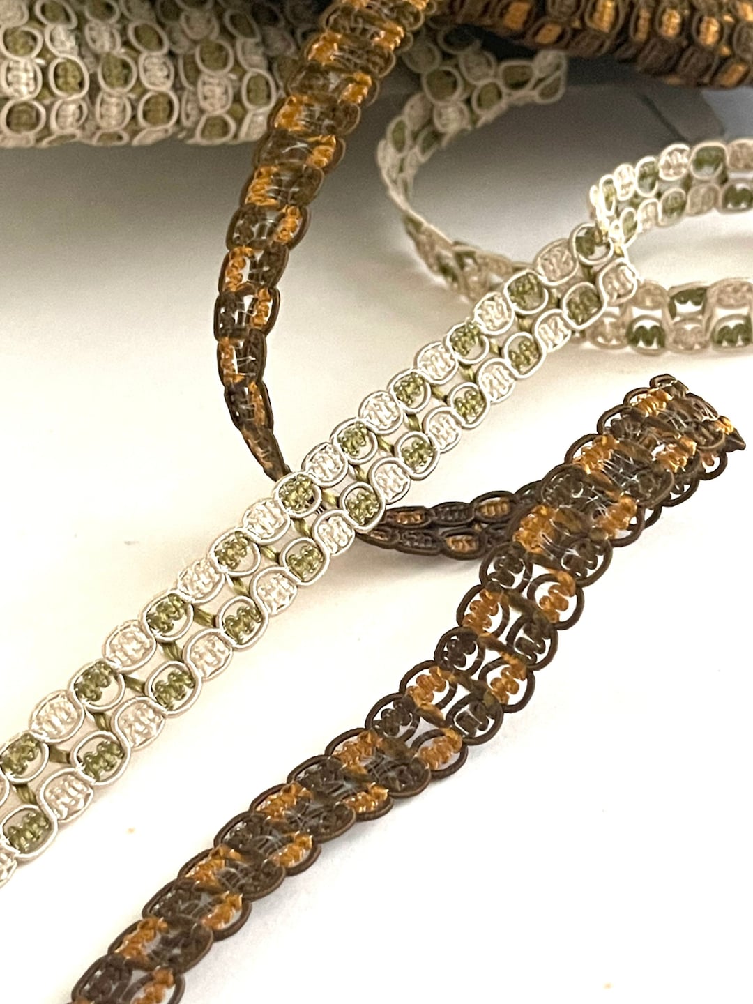 Vintage French Gimp Braid Trim|french Gimp Braided|scroll Braid Trim ...