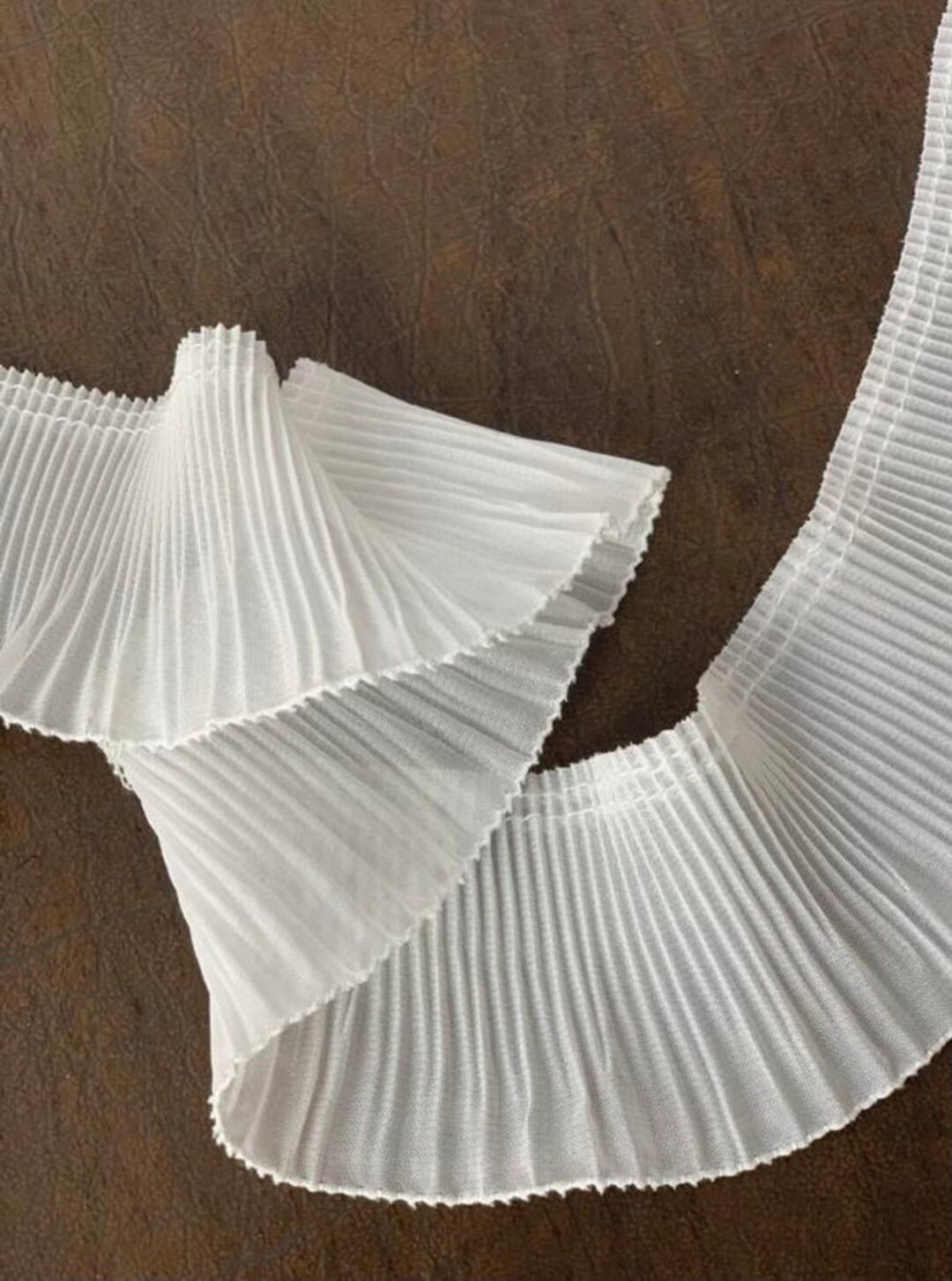 2 1/2" Sheer Pleated Trim White Ruffle Trim -sleeves, Collars, Bottom ...