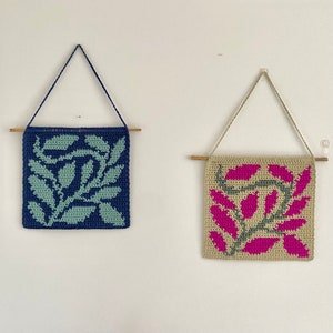 Leafy Crochet Tapestry Pattern (PDF), DIY Floral Wall Hanging - Etsy
