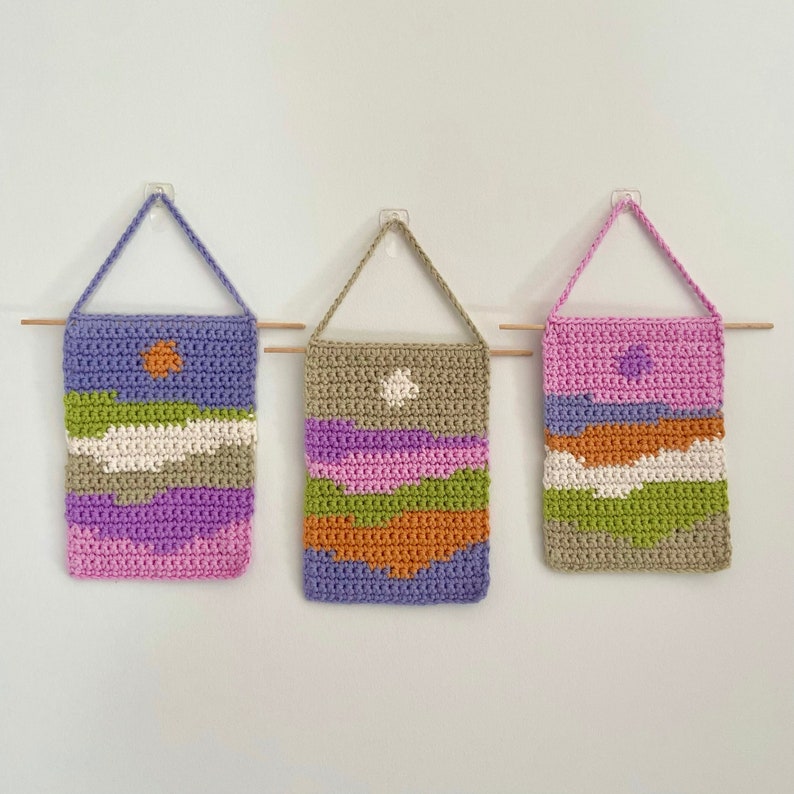 Mini Abstract Landscape I Crochet Tapestry PATTERN Pdf Wall - Etsy