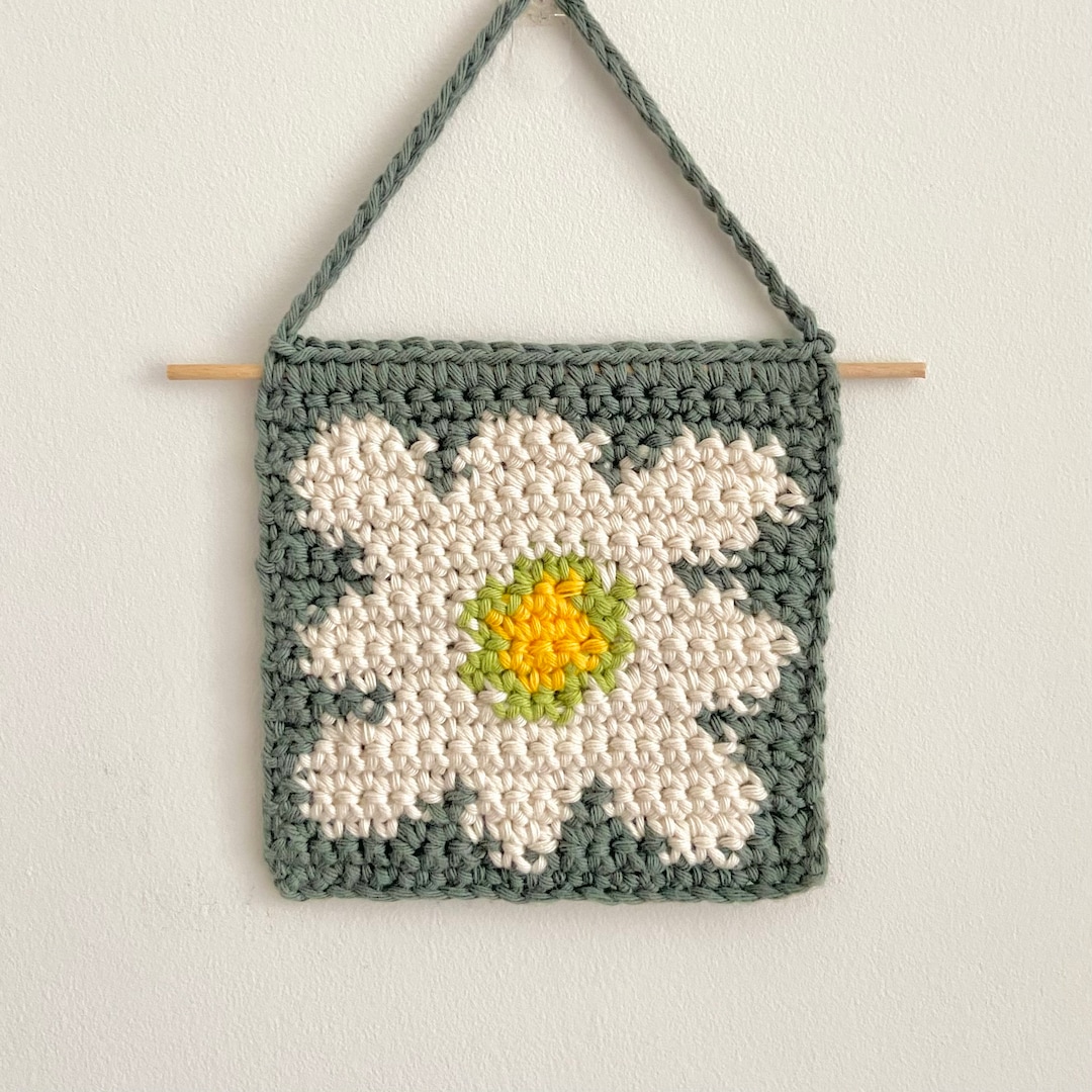 The Mini Asymmetrical Flower Crochet Tapestry PATTERN Pdf, Wall Hanging ...