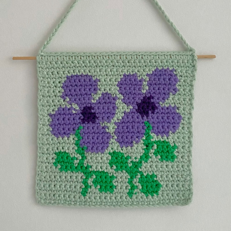 Dancing Flowers Crochet Tapestry PATTERN Pdf Wall Hanging - Etsy