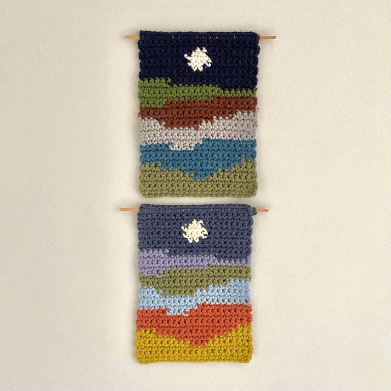 Mini Abstract Landscape I Crochet Tapestry PATTERN Pdf Wall - Etsy