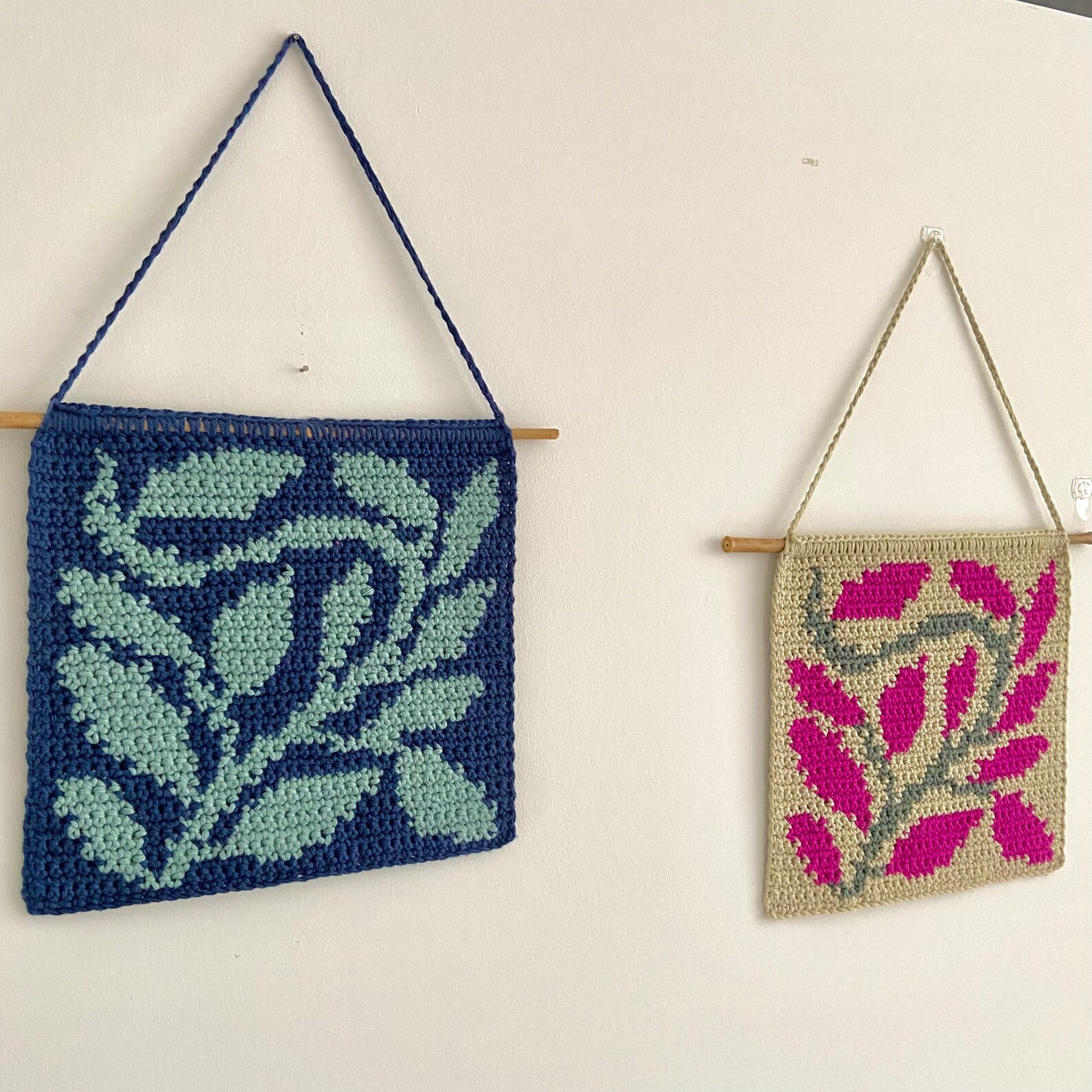 The Leafy Crochet Tapestry PATTERN Pdf, Wall Hanging, Diy House Plant ...