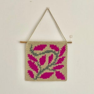 Leafy Crochet Tapestry Pattern (PDF), DIY Floral Wall Hanging - Etsy