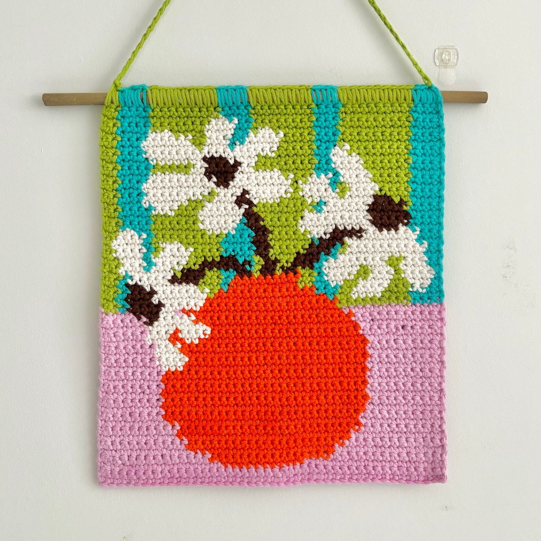 The 3 Daisies Crochet Tapestry PATTERN Pdf, Wall Hanging, Diy House ...