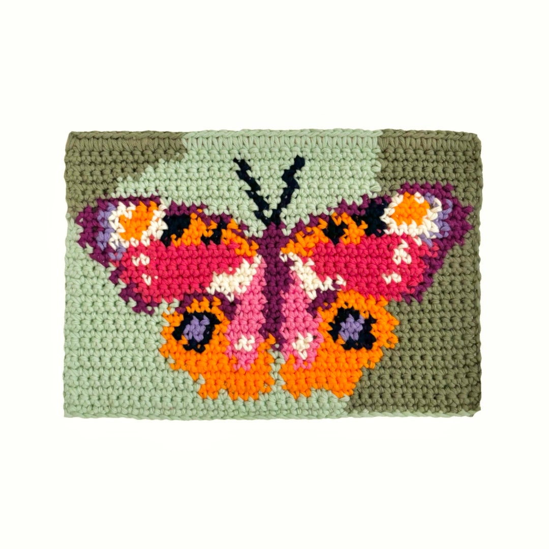 The Peacock Butterfly Crochet Tapestry PATTERN Pdf, Wall Hanging, Diy ...