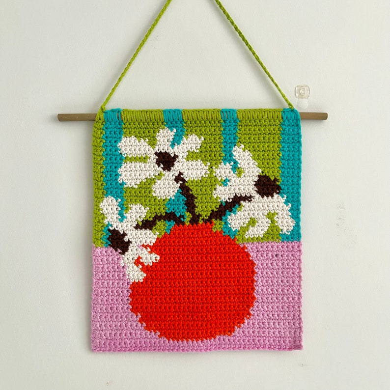 The 3 Daisies Crochet Tapestry PATTERN Pdf, Wall Hanging, Diy House ...