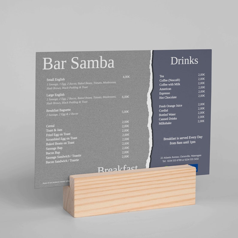 Editable Menu for Restaurant or Bar · Instant Template to Print at Home ...