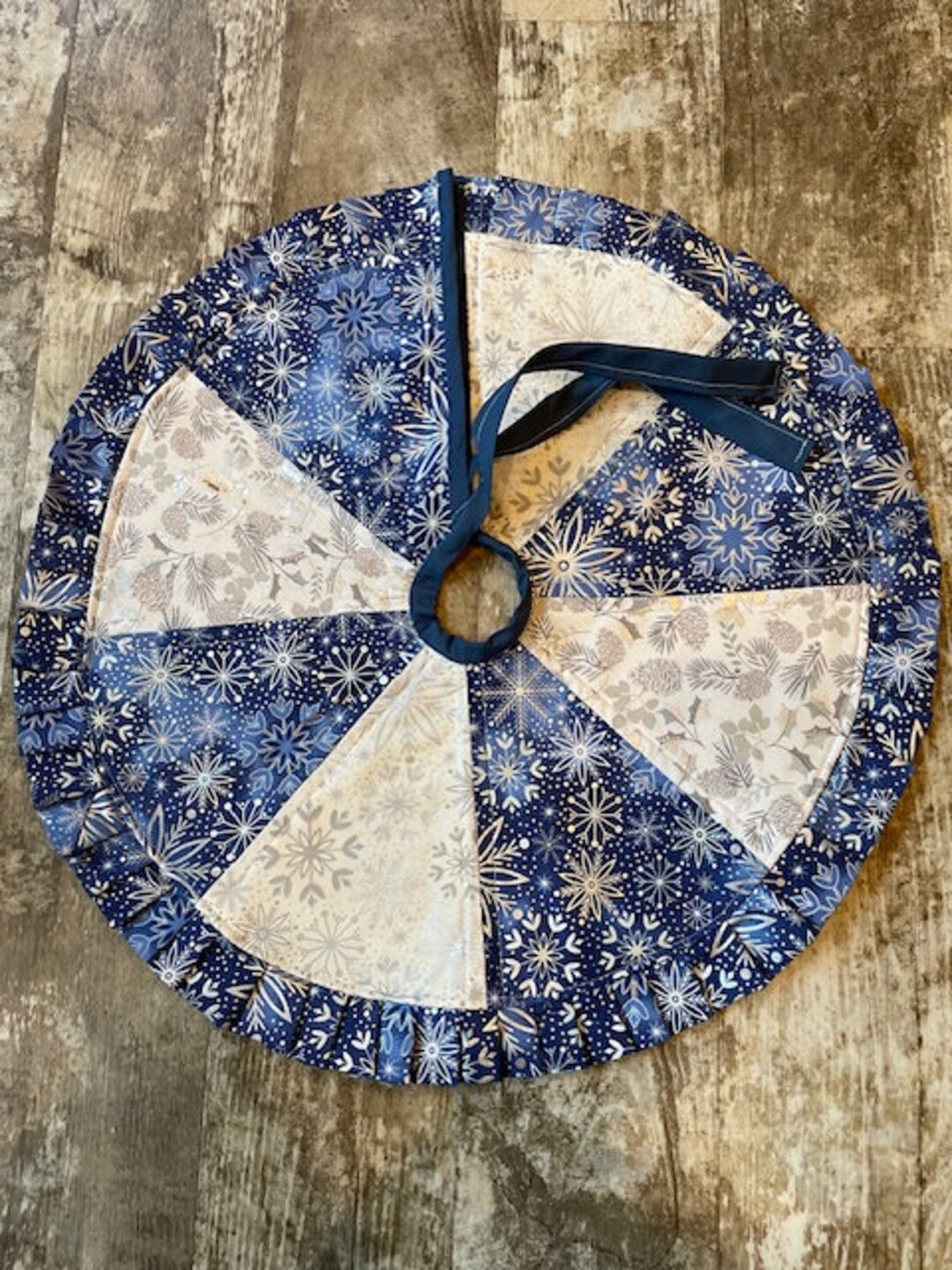 Mini Tree Skirt, Blue Christmas Tree Skirt, Christmas Tree Skirt, Mini ...