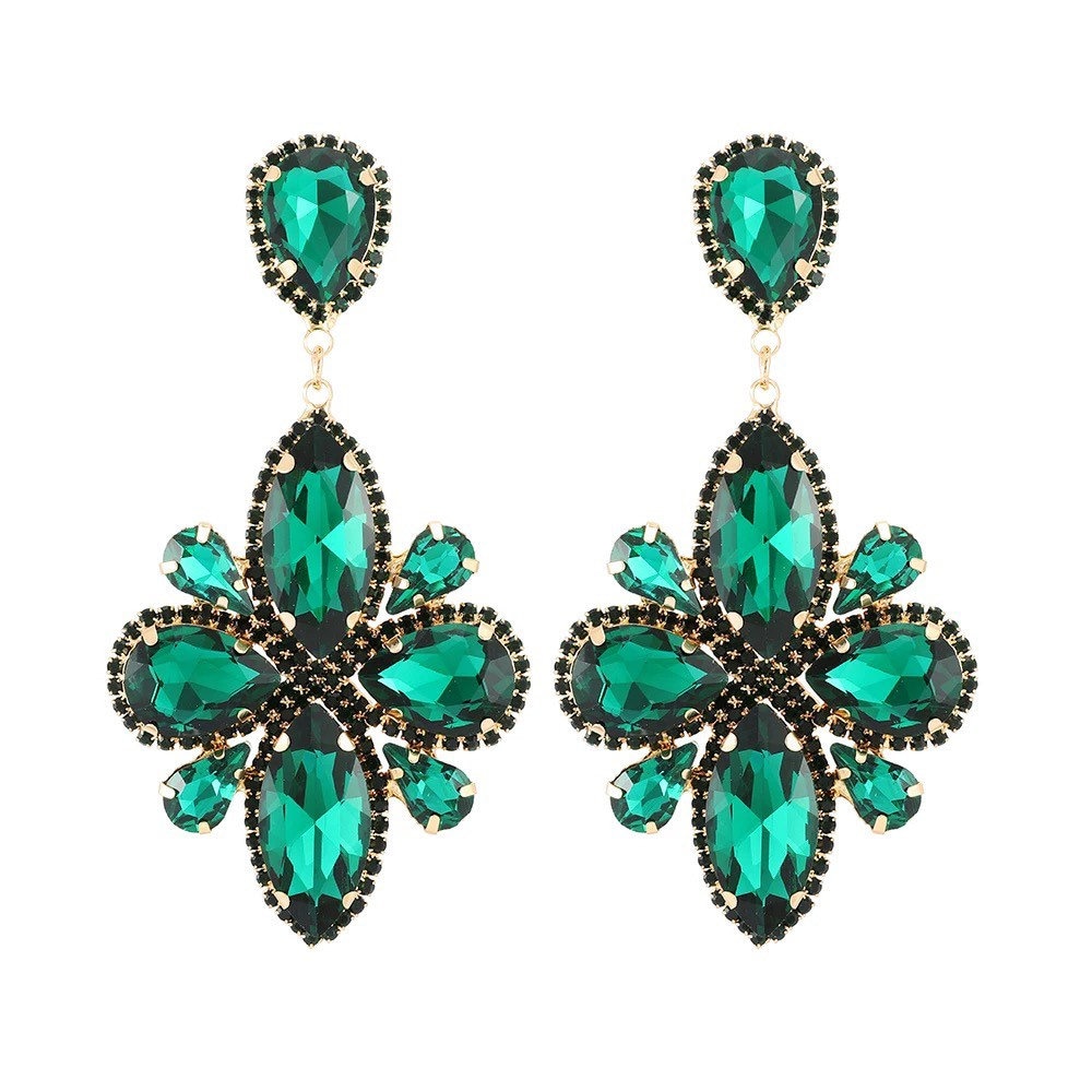 Emerald Green Statement Earrings Evening Earrings Green - Etsy