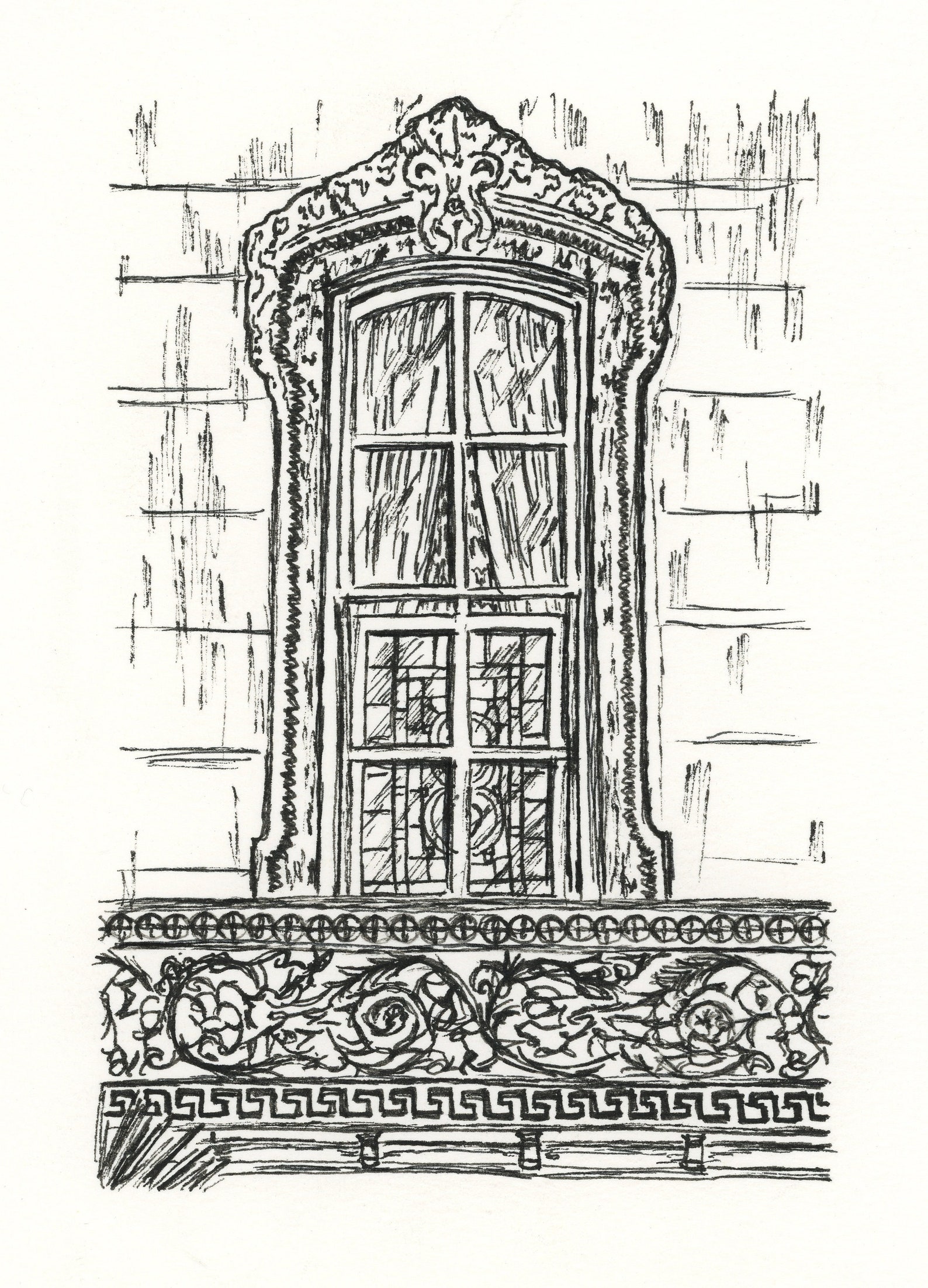 Gordon St. Window Line Drawing Art Print - Etsy