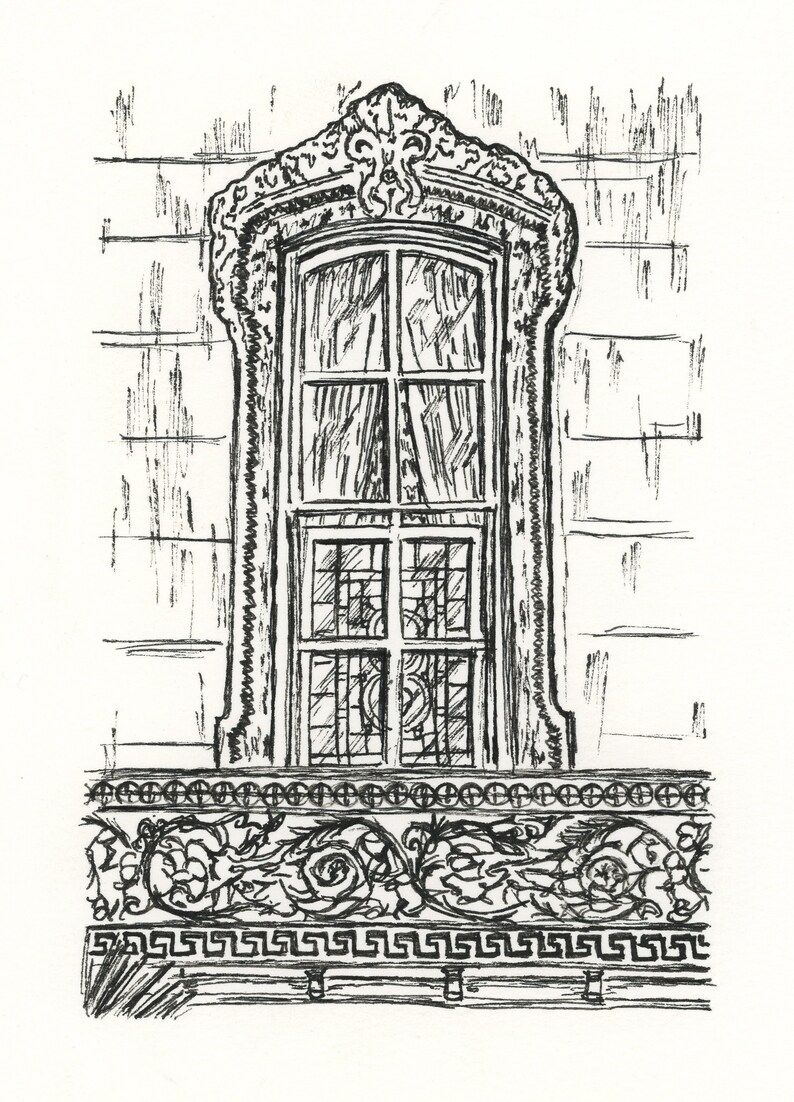 Gordon St. Window Line Drawing Art Print - Etsy