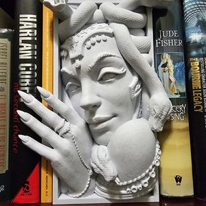 Large 8.5" Medusa Book Nook, 3d Printed Fantasy Book Shelf Décor and ...