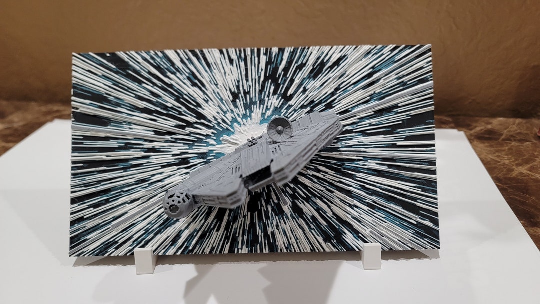 Millennium Falcon Lightspeed Hyper Jump 3d Portrait Star Wars Frame ...
